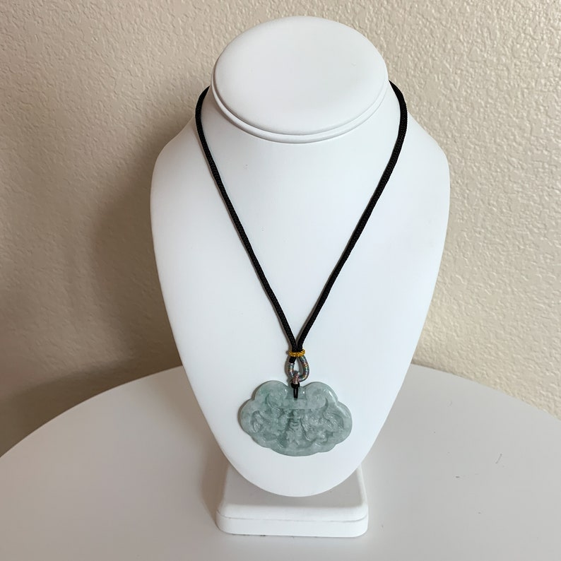 Large Jadeite Jade Longevity Lock Carved Necklace 长命锁 | Etsy