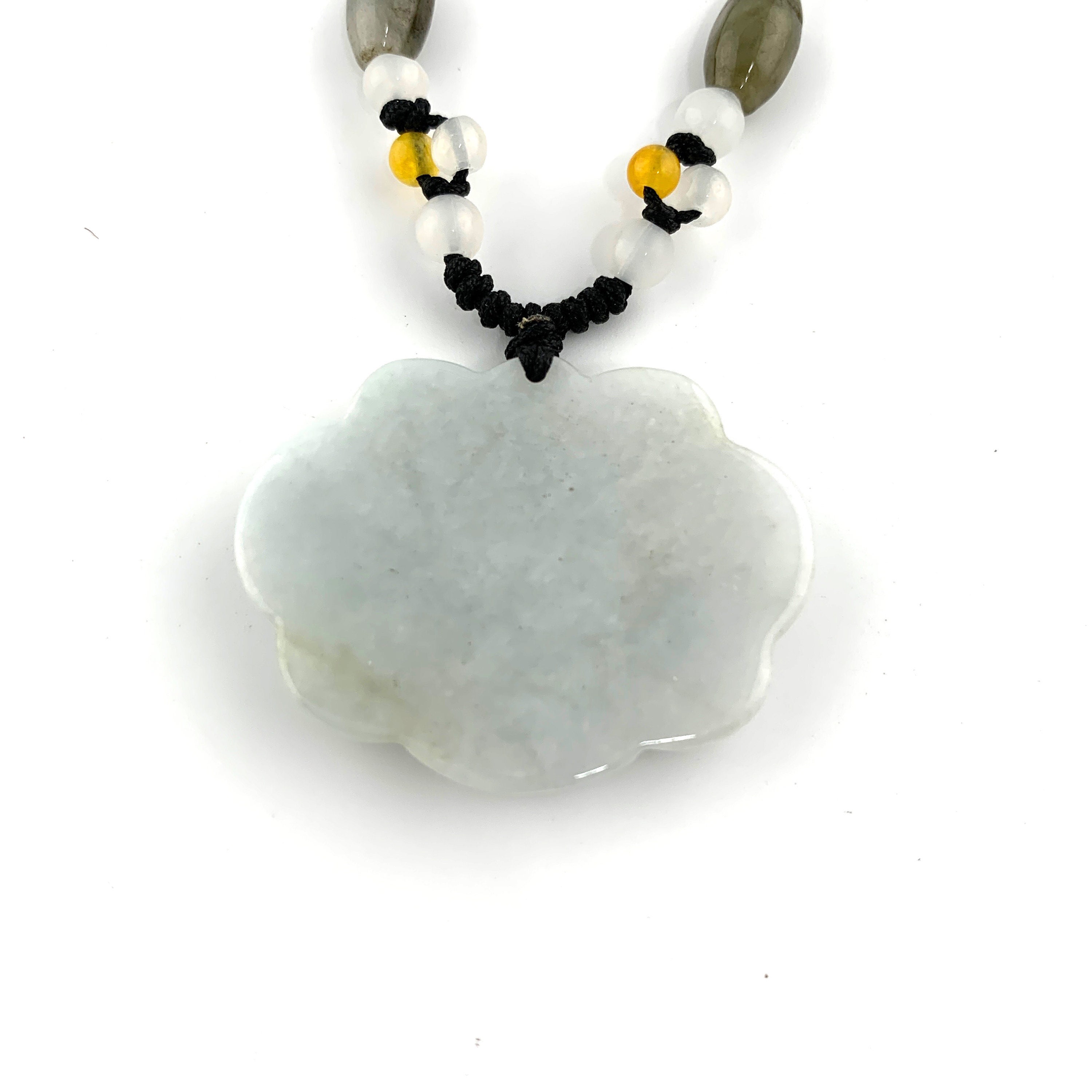 Jadeite Jade Longevity Lock Carved Necklace | Etsy