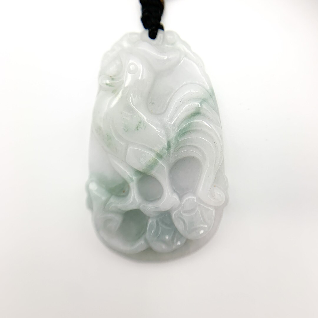Jadeite Jade Rooster Chicken Chinese Zodiac Carved Rustic Pendant ...