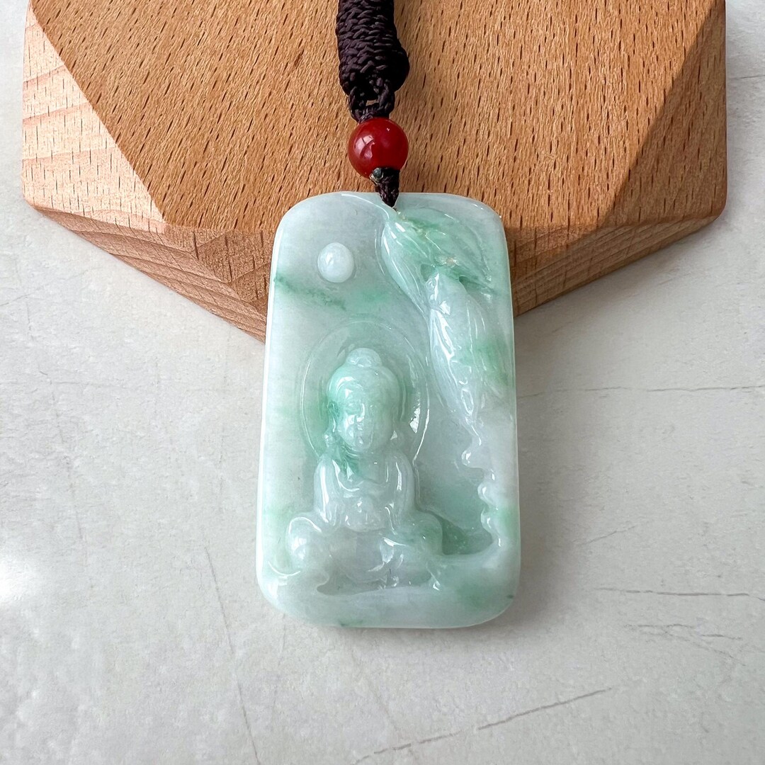 Baby Buddha With Cicada Jade Pendant, Light Green Jadeite Jade Pendant ...