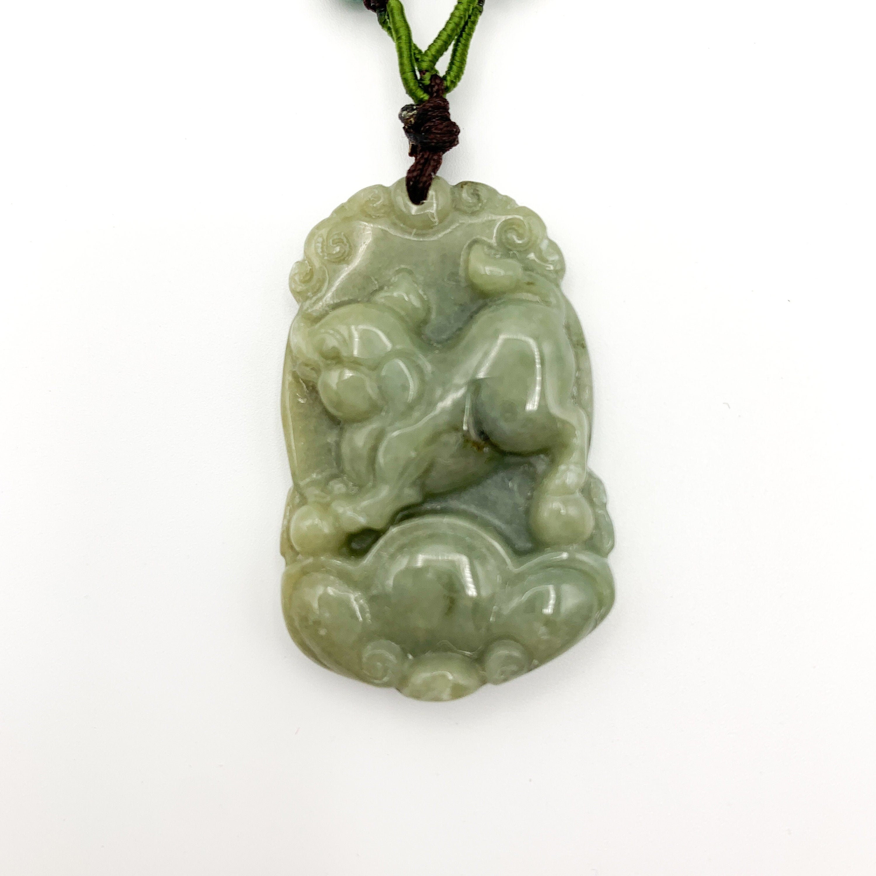 Jadeite Jade Pig Boar Chinese Zodiac Carved Pendant Necklace - Etsy