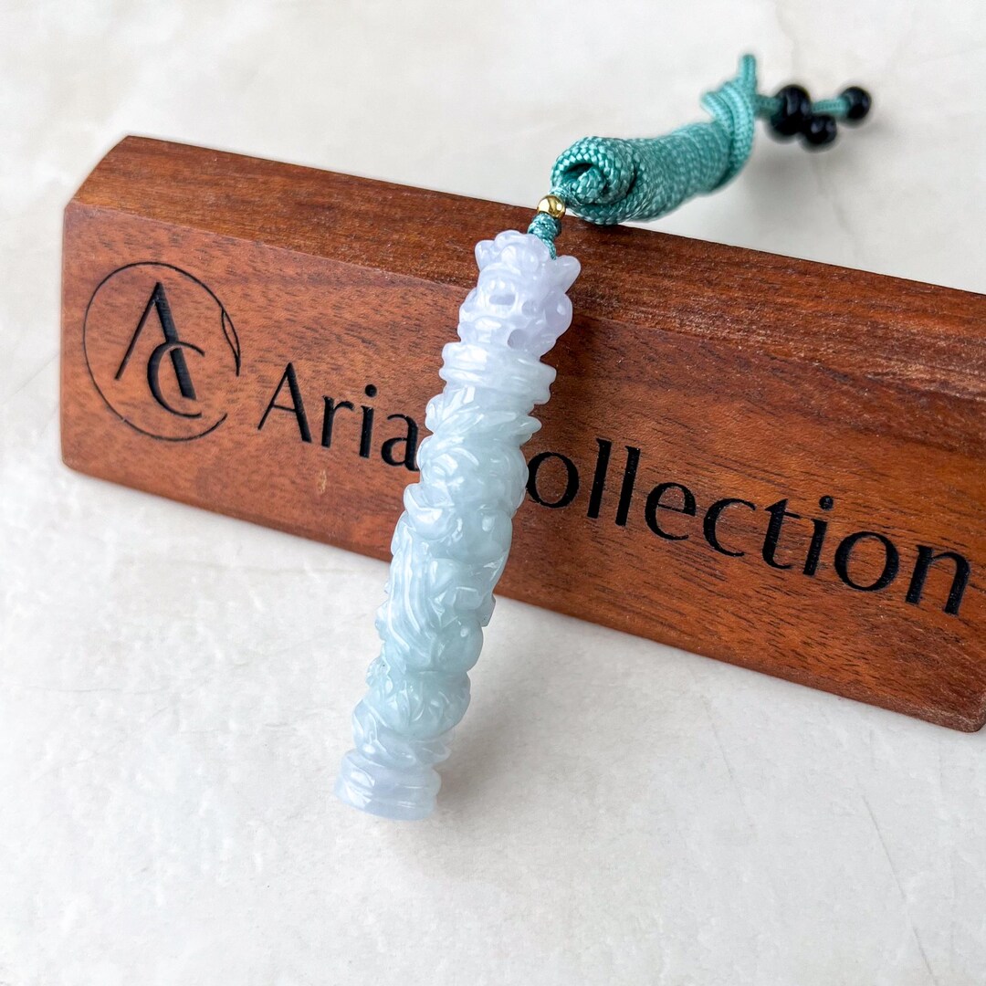 Lavender Purple Dragon Pillar Column Jade Pendant, Jadeite Jade Hand ...