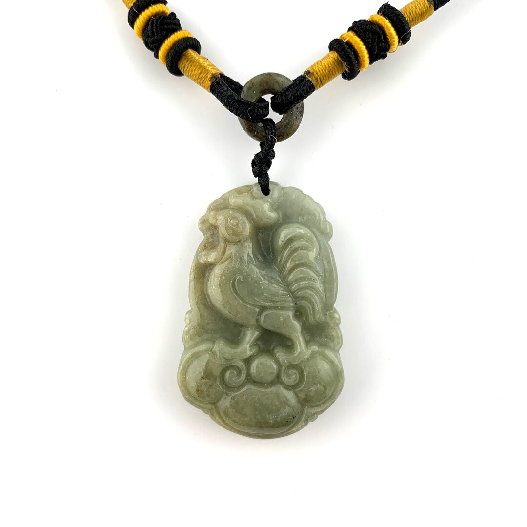 Jadeite Jade Rooster Chicken Chinese Zodiac Carved Rustic Pendant ...