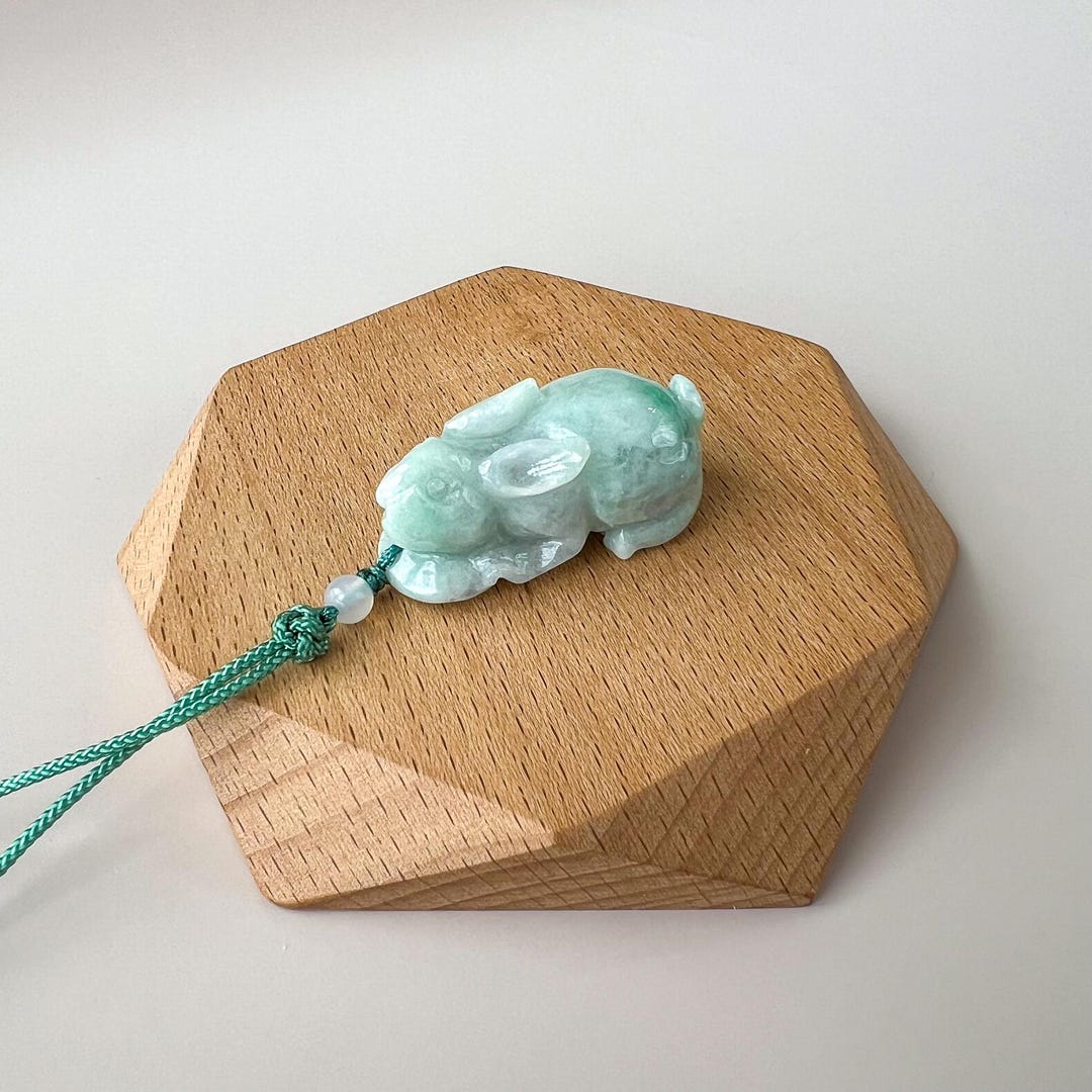 Large Rabbit Jade Pendant, Hand Carved Jadeite Jade Pendant, YGR-0223 ...