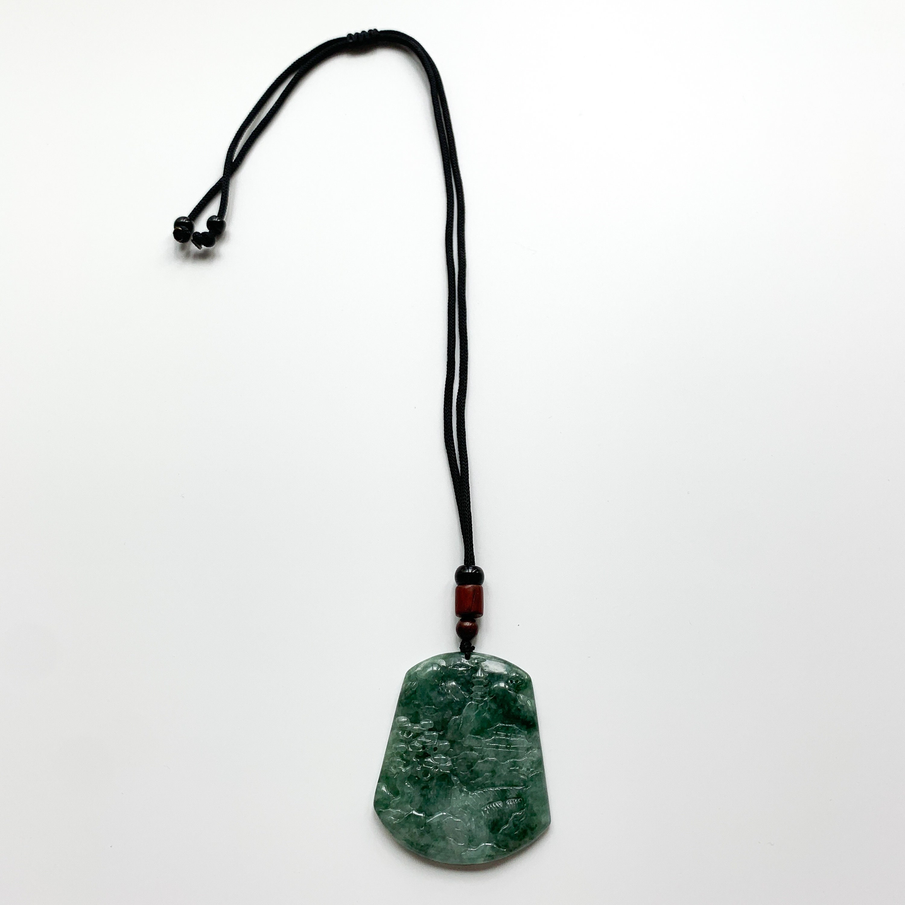 Jadeit Jade Landschaft Berg Wald Fluss Landschaft von Hand | Etsy