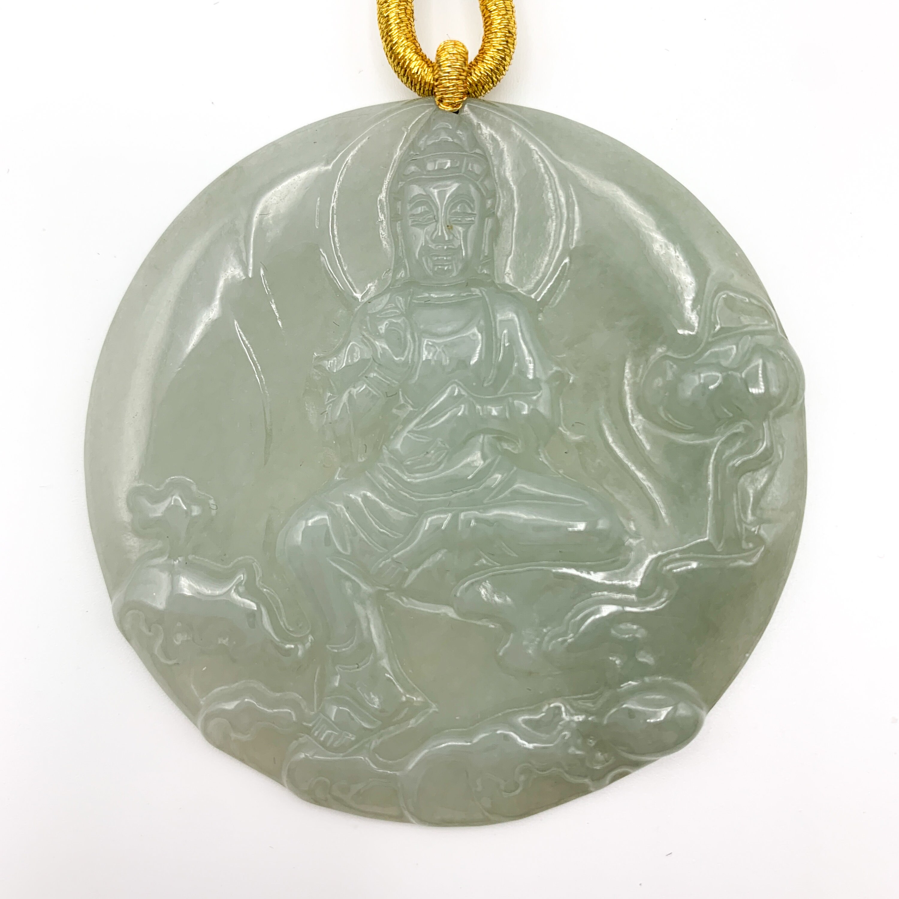 Large Jadeite Jade Guan Yin Avalokiteshvara Carved Pendant | Etsy