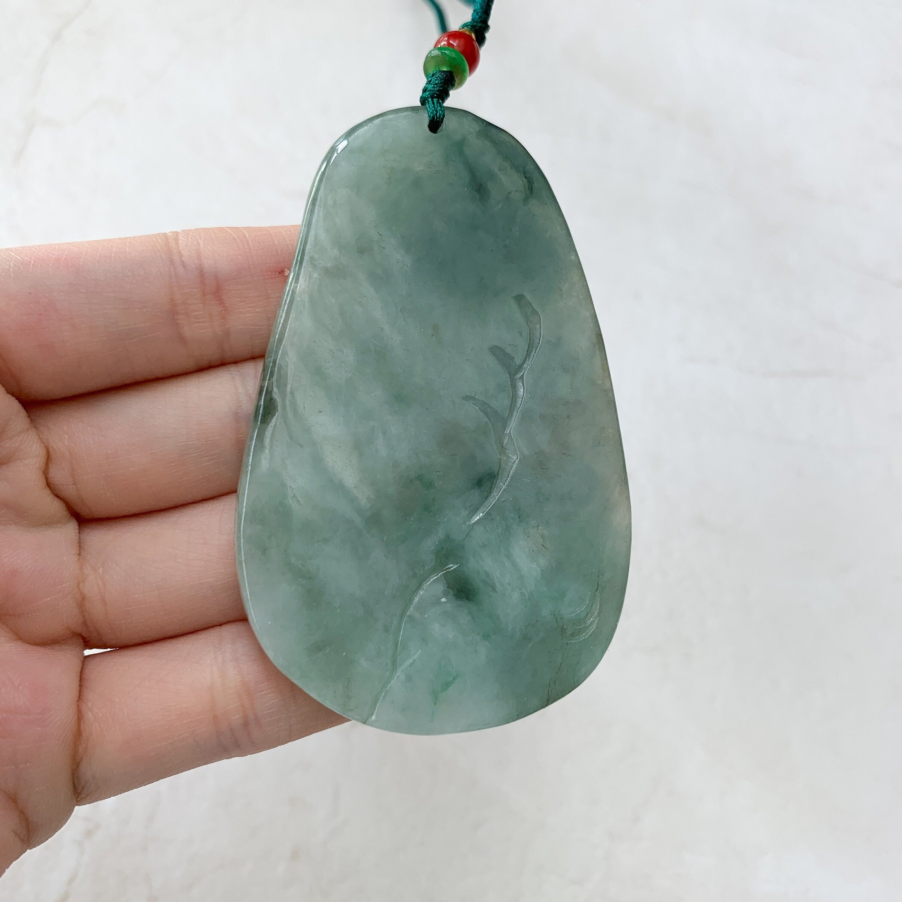 Green Tree Pendant Jadeite Jade Mountain Forest River - Etsy