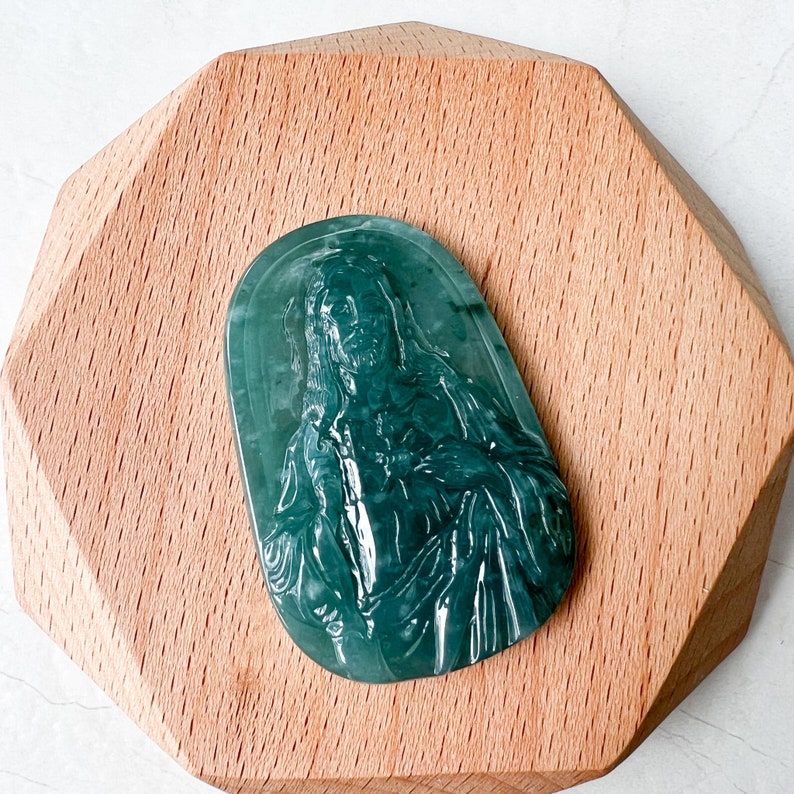 Jadeite Jade Jesus Christ Blue Green Jade Christian - Etsy