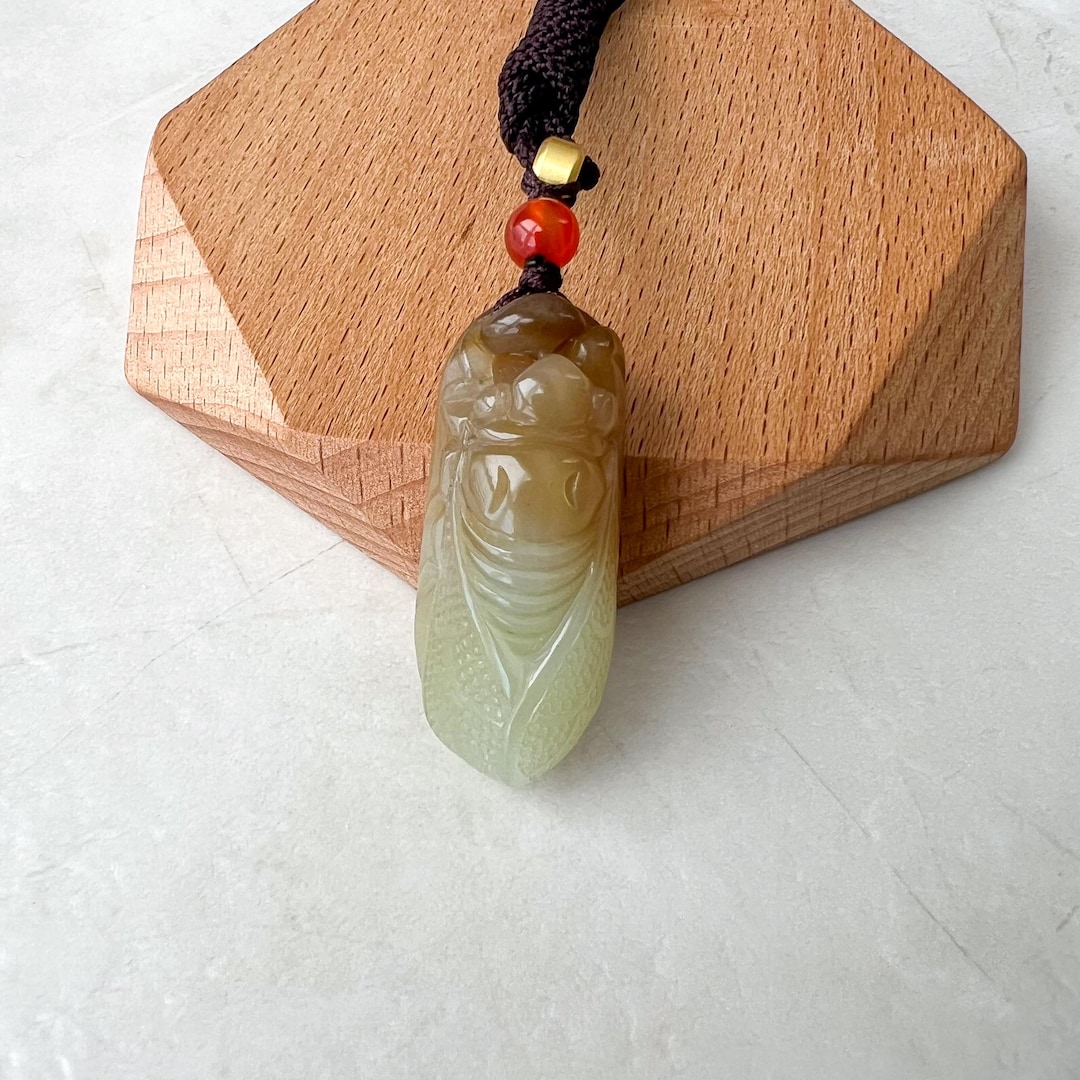 Yellow Nephrite Jade Cicada Hand Carved Pendant, ZXG-0924-1734813417 - Etsy