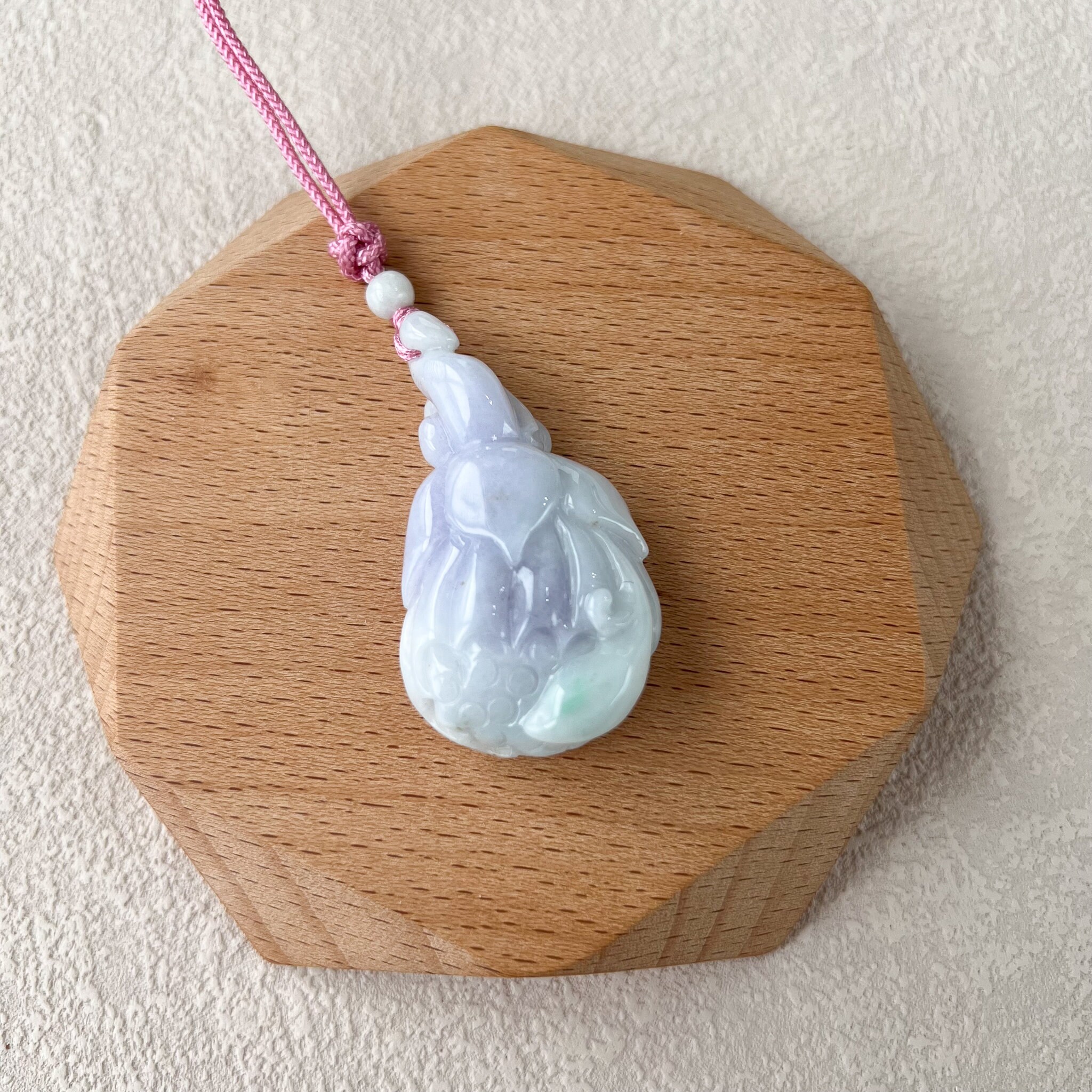 Lavender Jade Serenity Wish Lotus Flower Pendant, Jadeite Jade Pendant ...