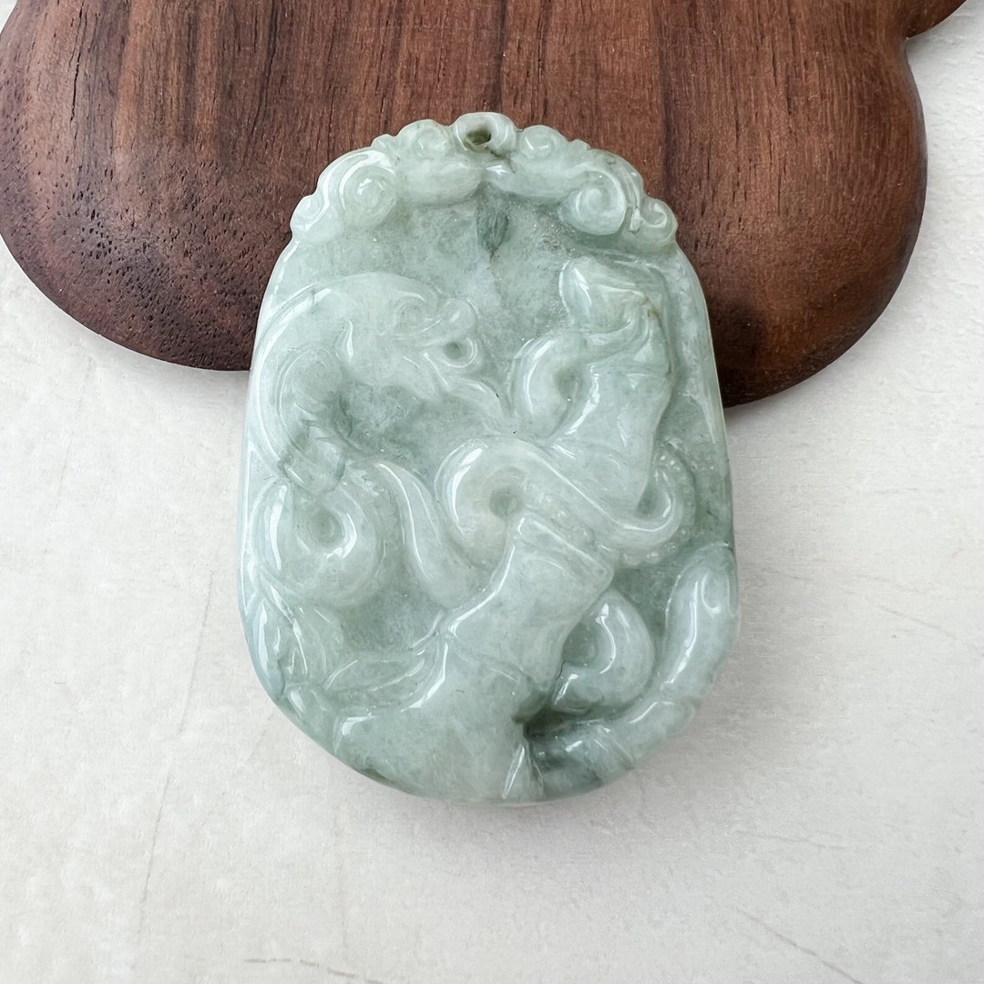 Jadeite Jade Snake Chinese Zodiac Carved Pendant Necklace, YW-0321 ...