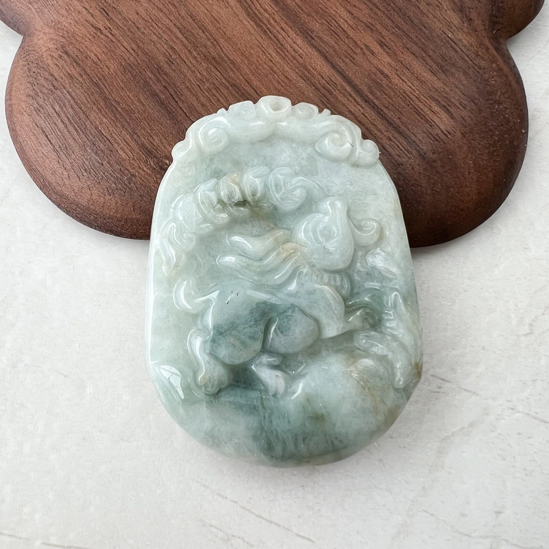 Jadeite Jade Rabbit Chinese Zodiac Carved Pendant Necklace, YW-0321 ...