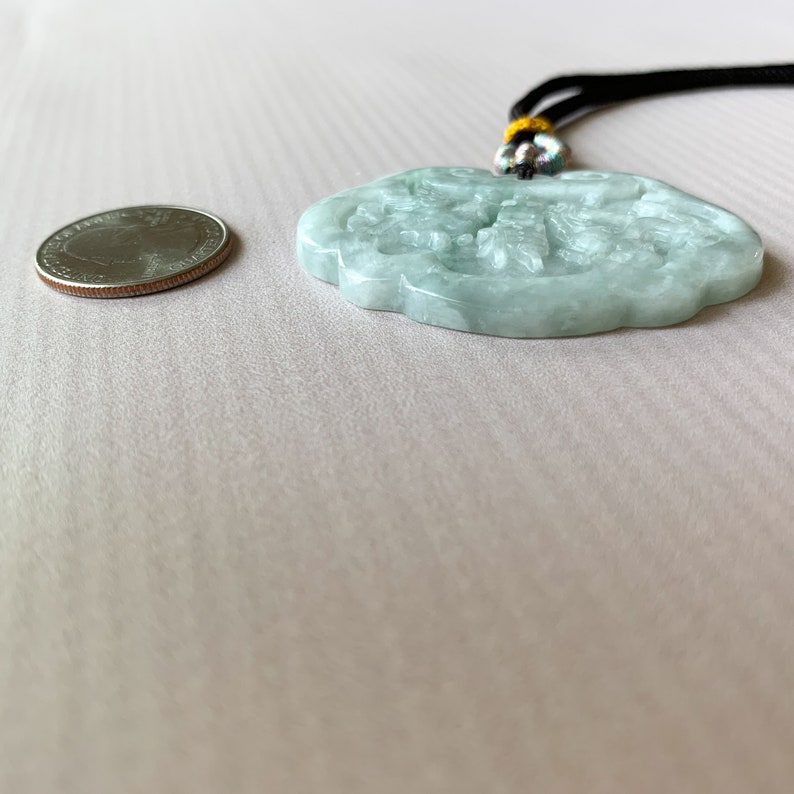 Large Jadeite Jade Longevity Lock Carved Necklace 长命锁 | Etsy