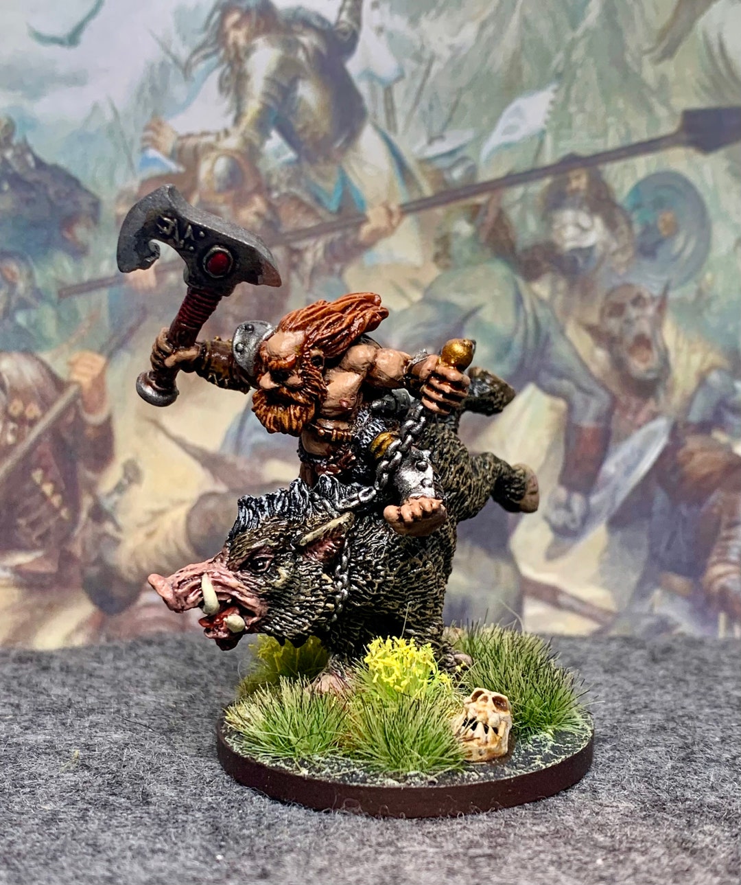 Hand Painted Dungeons and Dragon Miniature: Dwarf Boar Rider! - Etsy