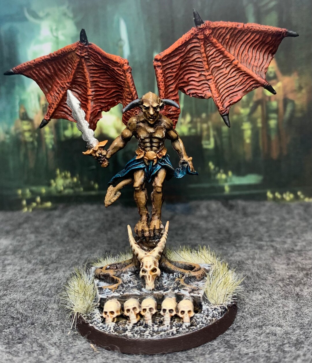 Winged Demon Patron. Hand Painted Dungeons and Dragons Miniature. - Etsy