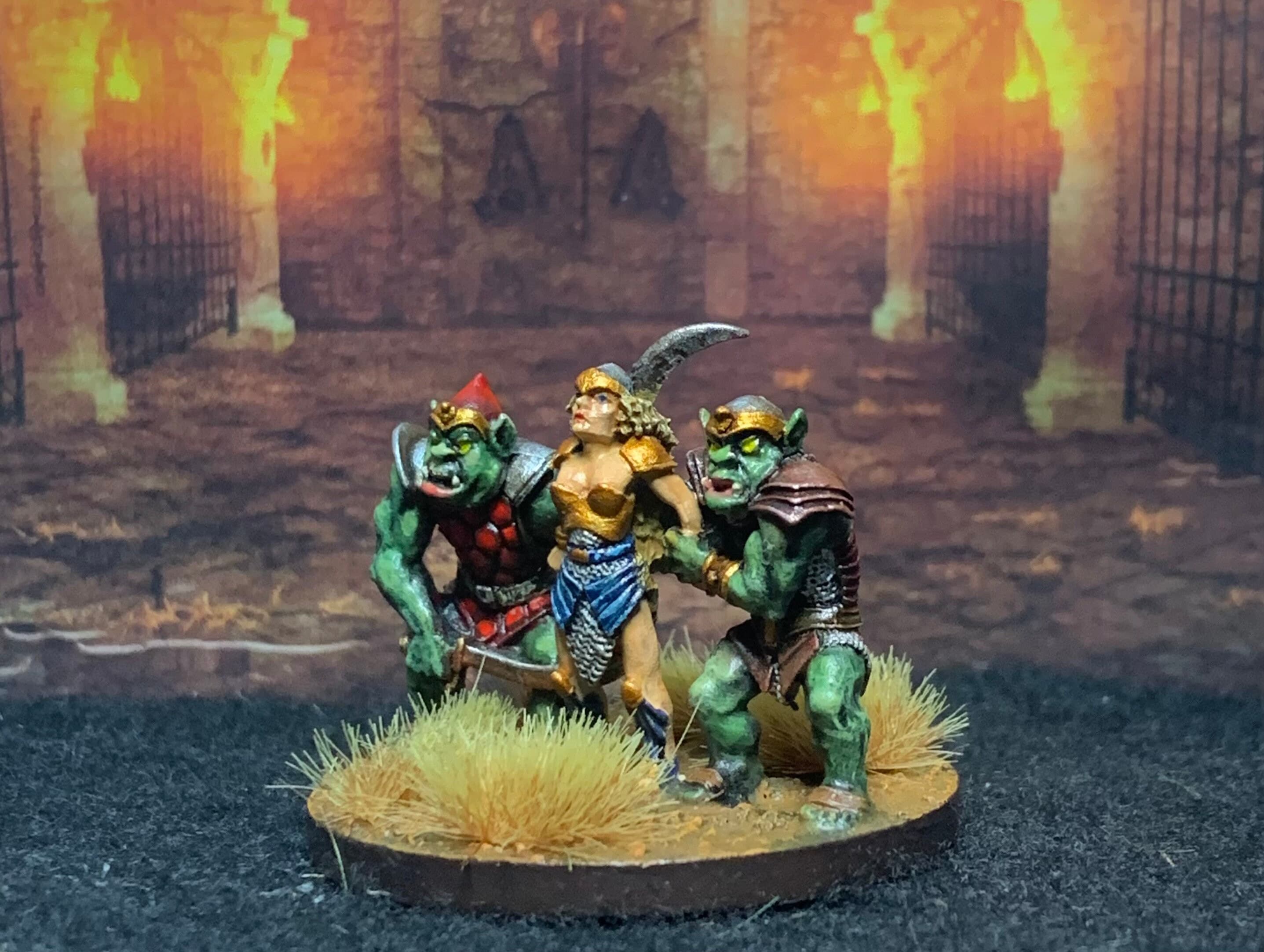 Hand Painted Dungeons and Dragons Miniature: Orcs With Captive - Etsy