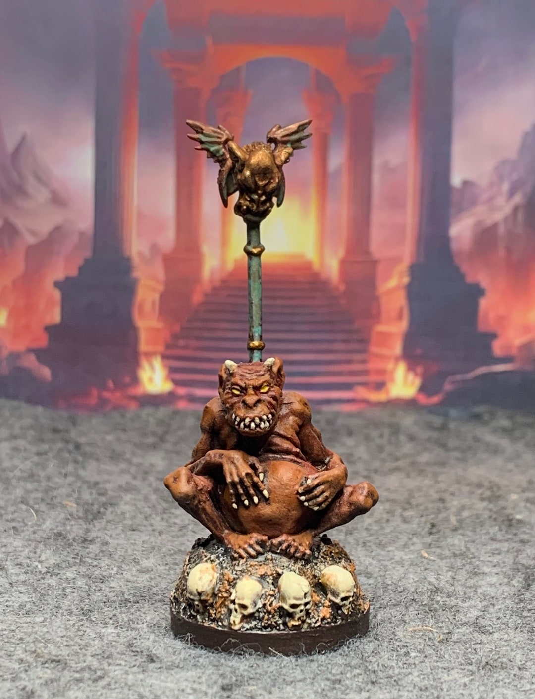 Hand Painted Dungeons and Dragons Miniature: Demon. - Etsy