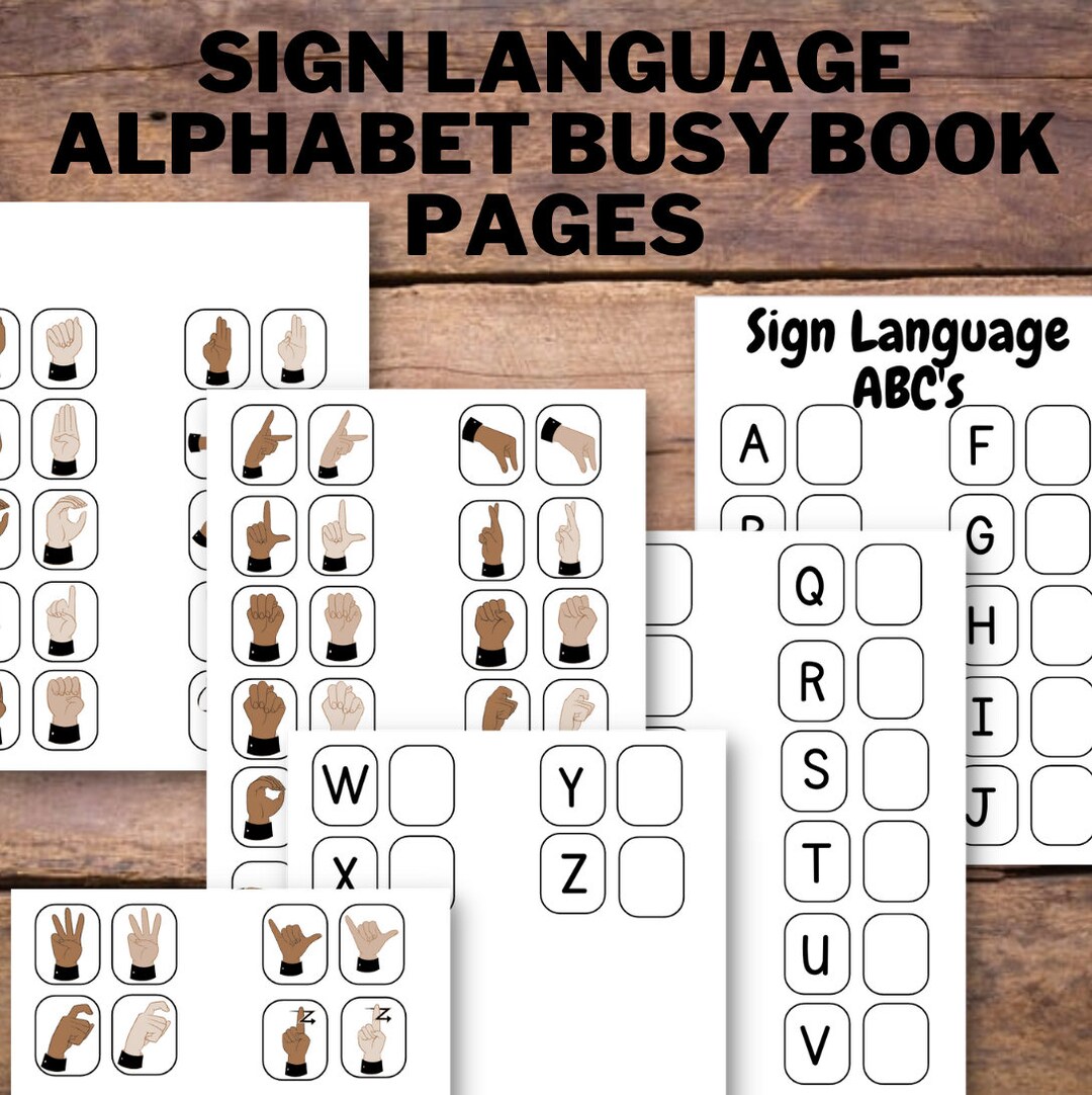 Sign Language Alphabet Busy Book Pages - Toddler Busy Book - Preschool ...