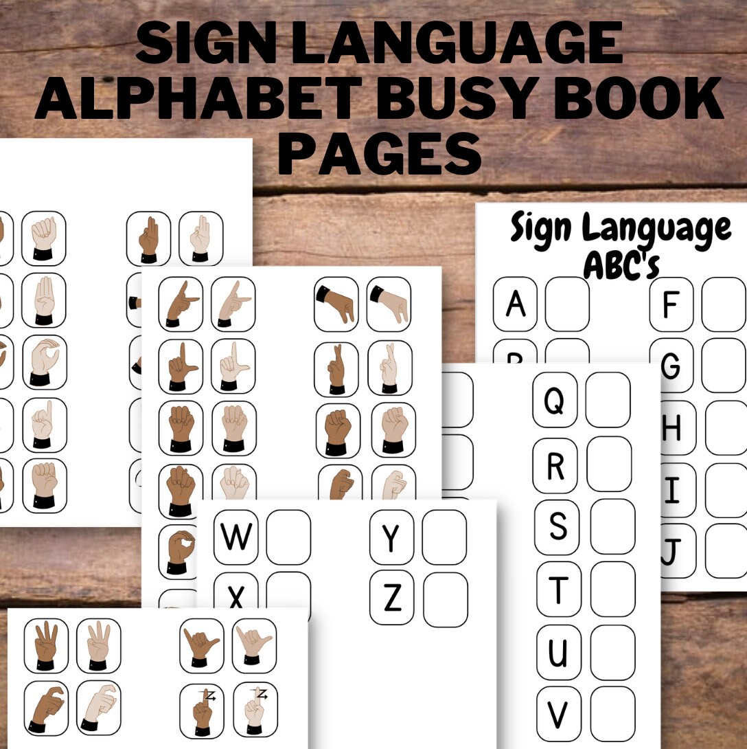 Sign Language Alphabet Busy Book Pages - Toddler Busy Book - Preschool ...