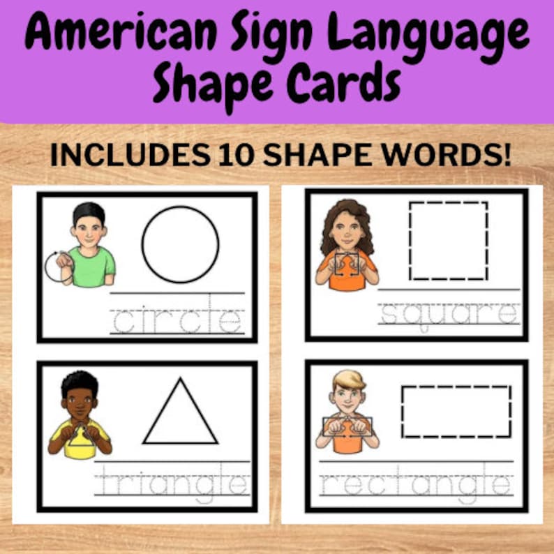 Sign Language Shapes Flashcards - ASL Shape Flashcards - Speech Therapy ...