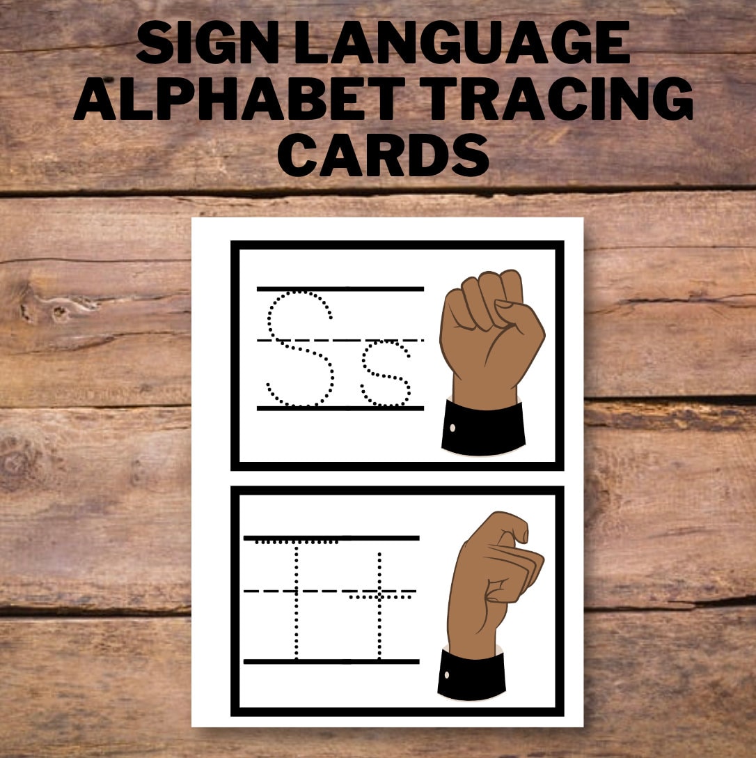 Sign Language Alphabet Tracing Flashcards, Preschool Alphabet ...