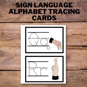Sign Language Alphabet Tracing Flashcards, Preschool Alphabet ...