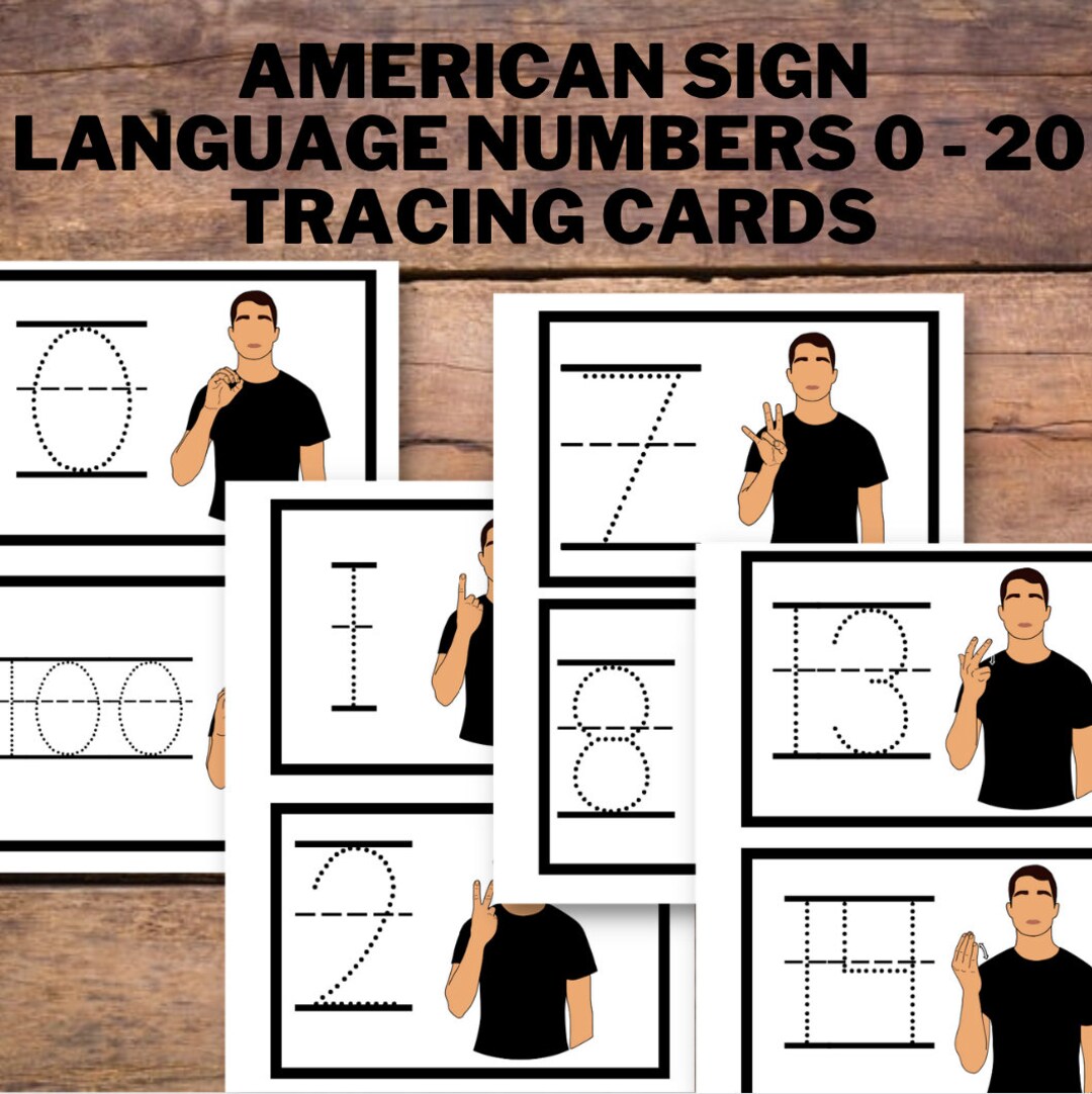 Sign Language Number Tracing Flashcards, Includes Numbers 0 20 ...