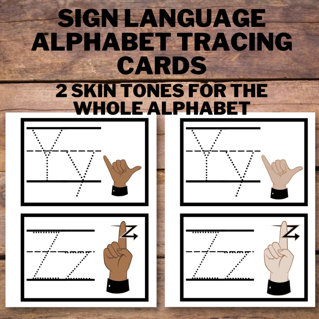 Sign Language Alphabet Tracing Flashcards, Preschool Alphabet ...