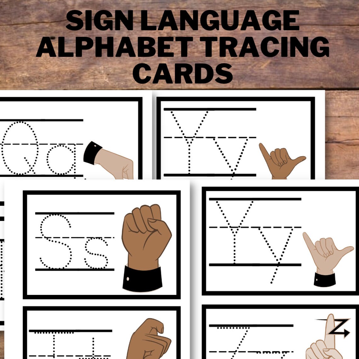 Sign Language Alphabet Tracing Flashcards, Preschool Alphabet ...