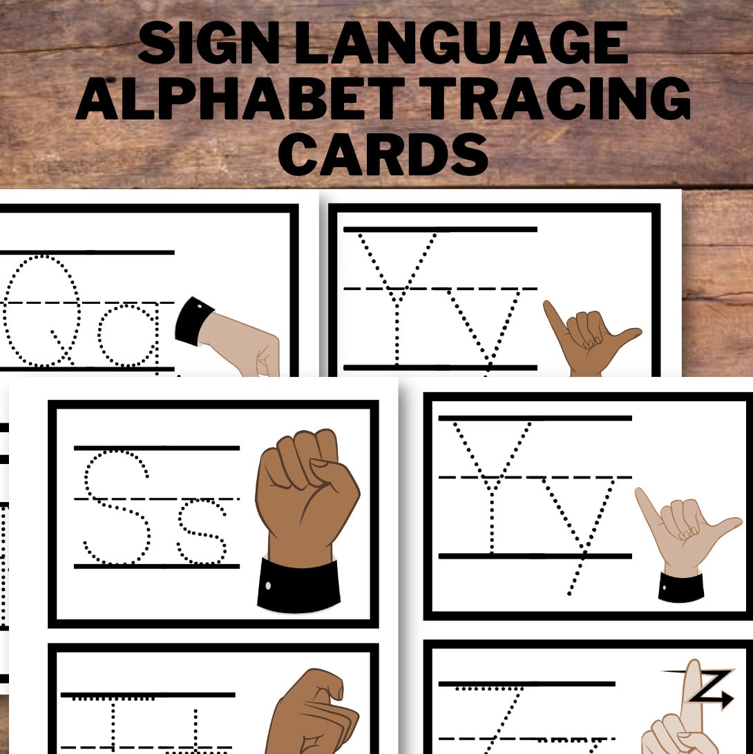 Sign Language Alphabet Tracing Flashcards, Preschool Alphabet ...