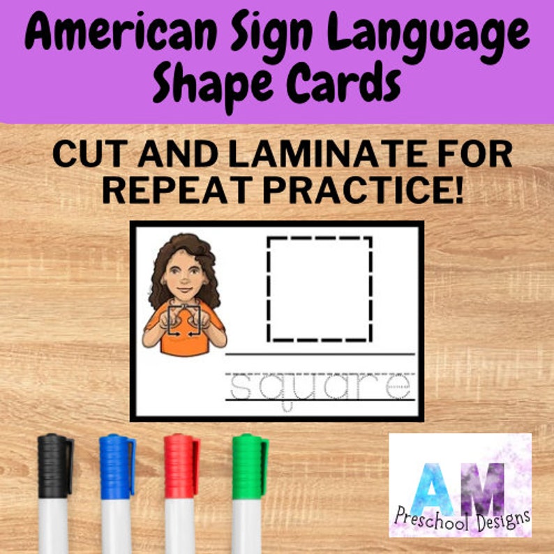 Sign Language Shapes Flashcards - ASL Shape Flashcards - Speech Therapy ...