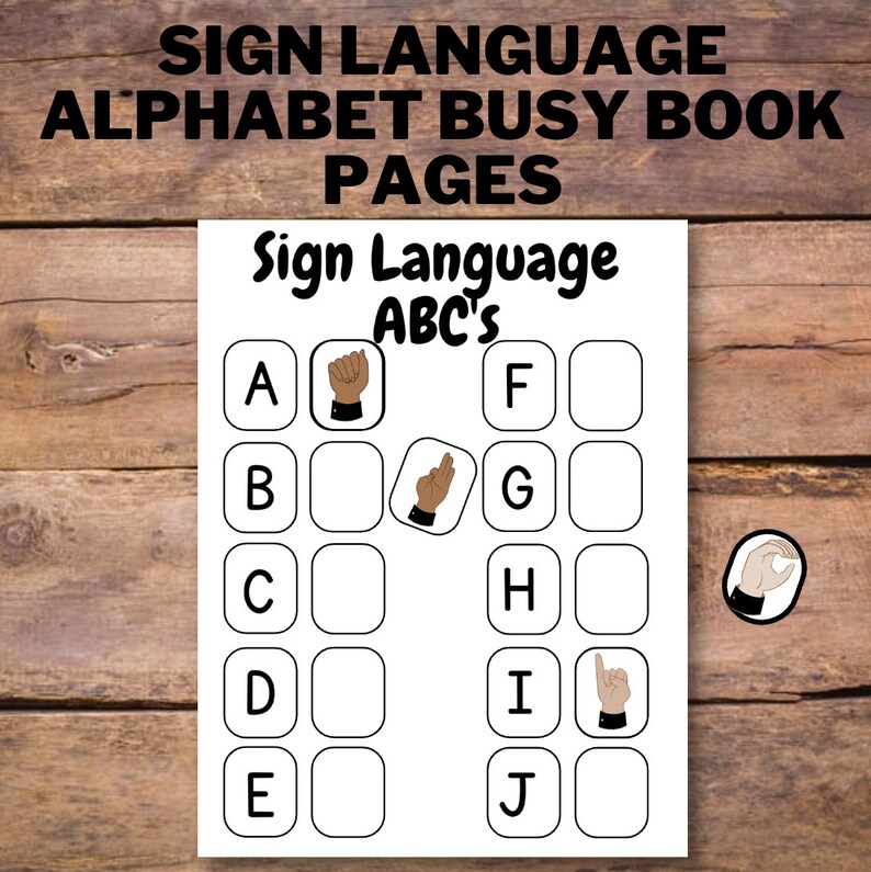 Sign Language Alphabet Busy Book Pages Toddler Busy Book - Etsy