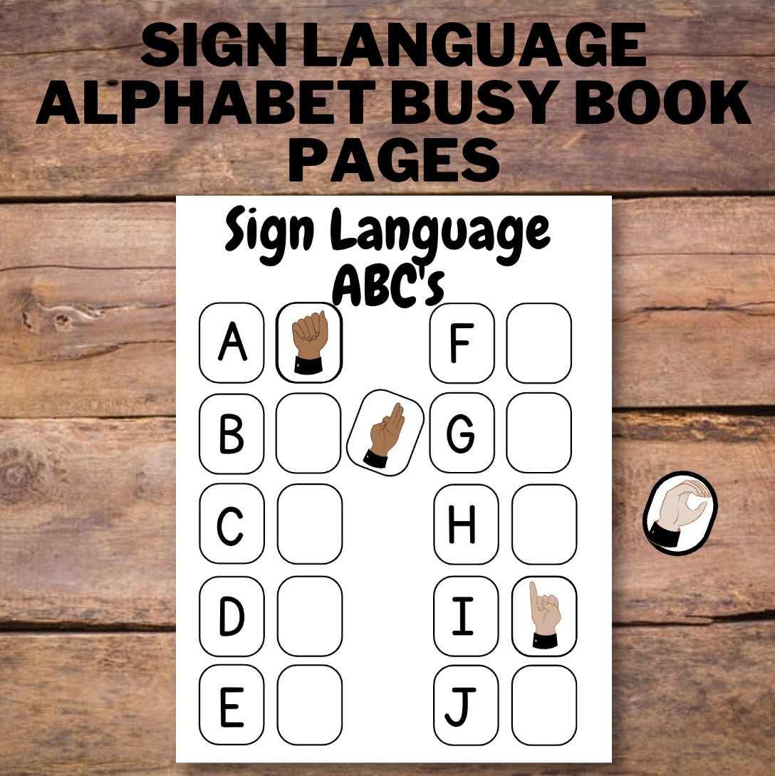 Sign Language Alphabet Busy Book Pages - Toddler Busy Book - Preschool ...