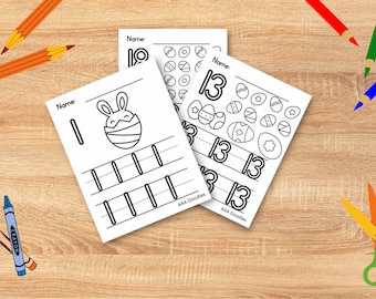 Number Tracing Template - Etsy