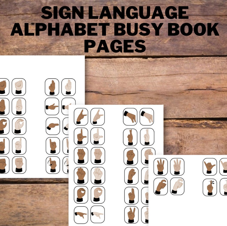 Sign Language Alphabet Busy Book Pages - Toddler Busy Book - Preschool ...