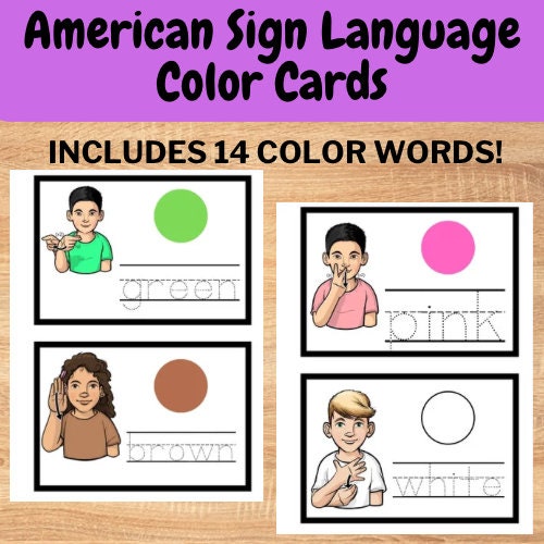 Sign Language Color Flashcards - ASL Color Flashcards - Speech Therapy ...