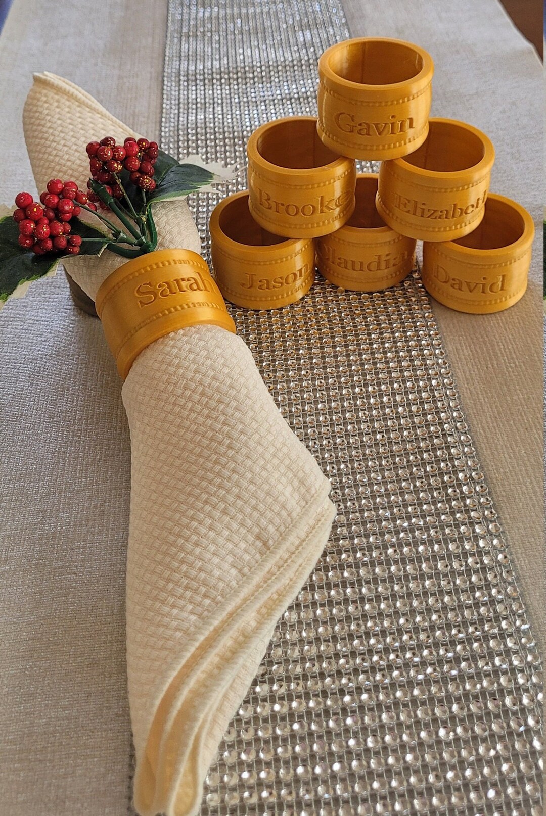 Personalized Napkin Ring, Custom Napkin Ring, Napkin Holder, Wedding ...