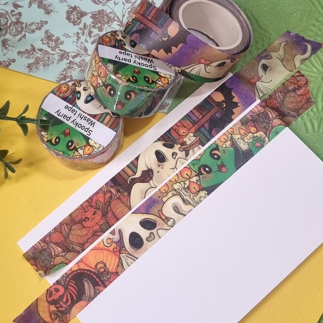 Spooky Party Glow in the Dark Washi Tape: Planner Journal Tape - Etsy