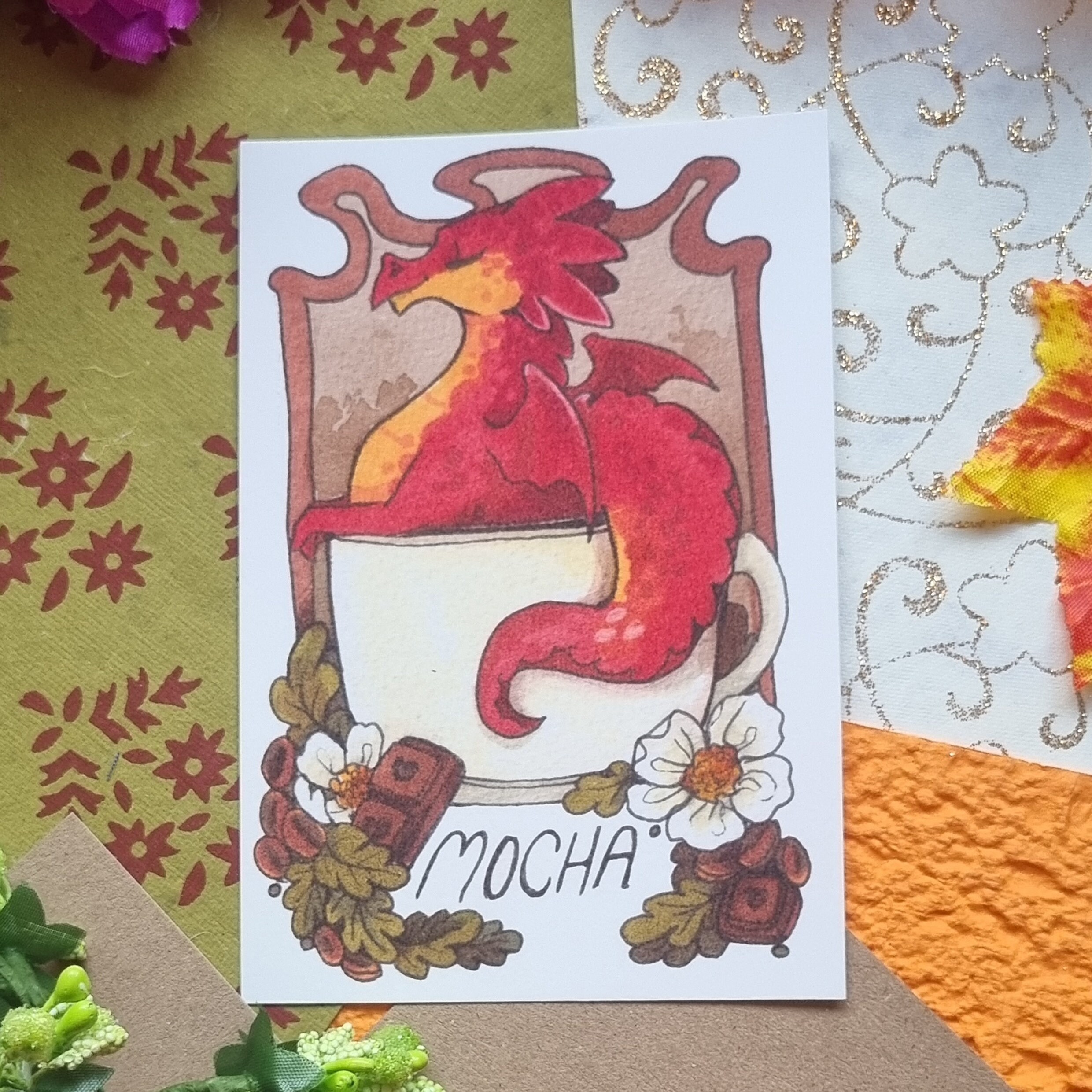 Coffee Dragon Postcard Prints - Etsy