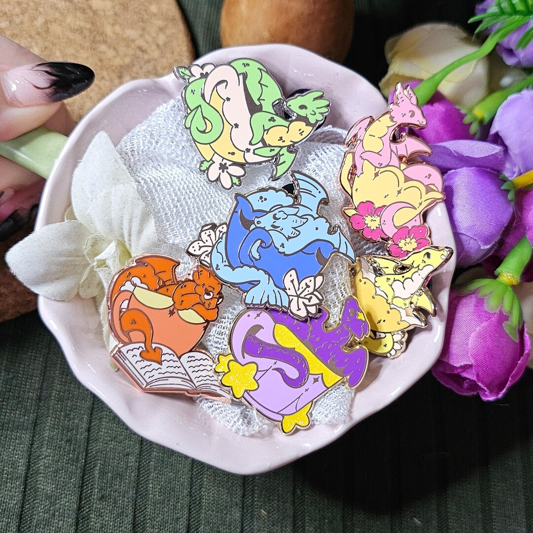 The Teacup Dragon Cafe Enamel Pin Collection - Enamel Pins - Dragon ...