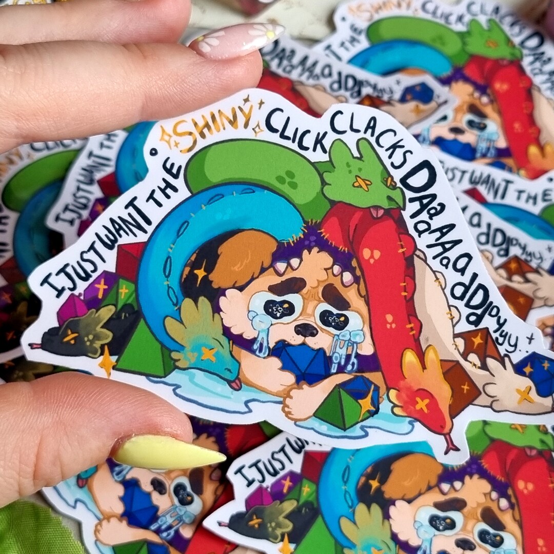 Click Clack Hoard Tiamutt Dice D&D dungeons and Dragons Sticker - Etsy
