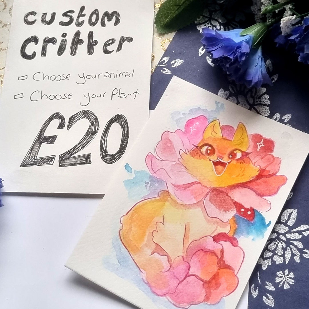 Custom Critter Watercolour Personalised Commission - Etsy