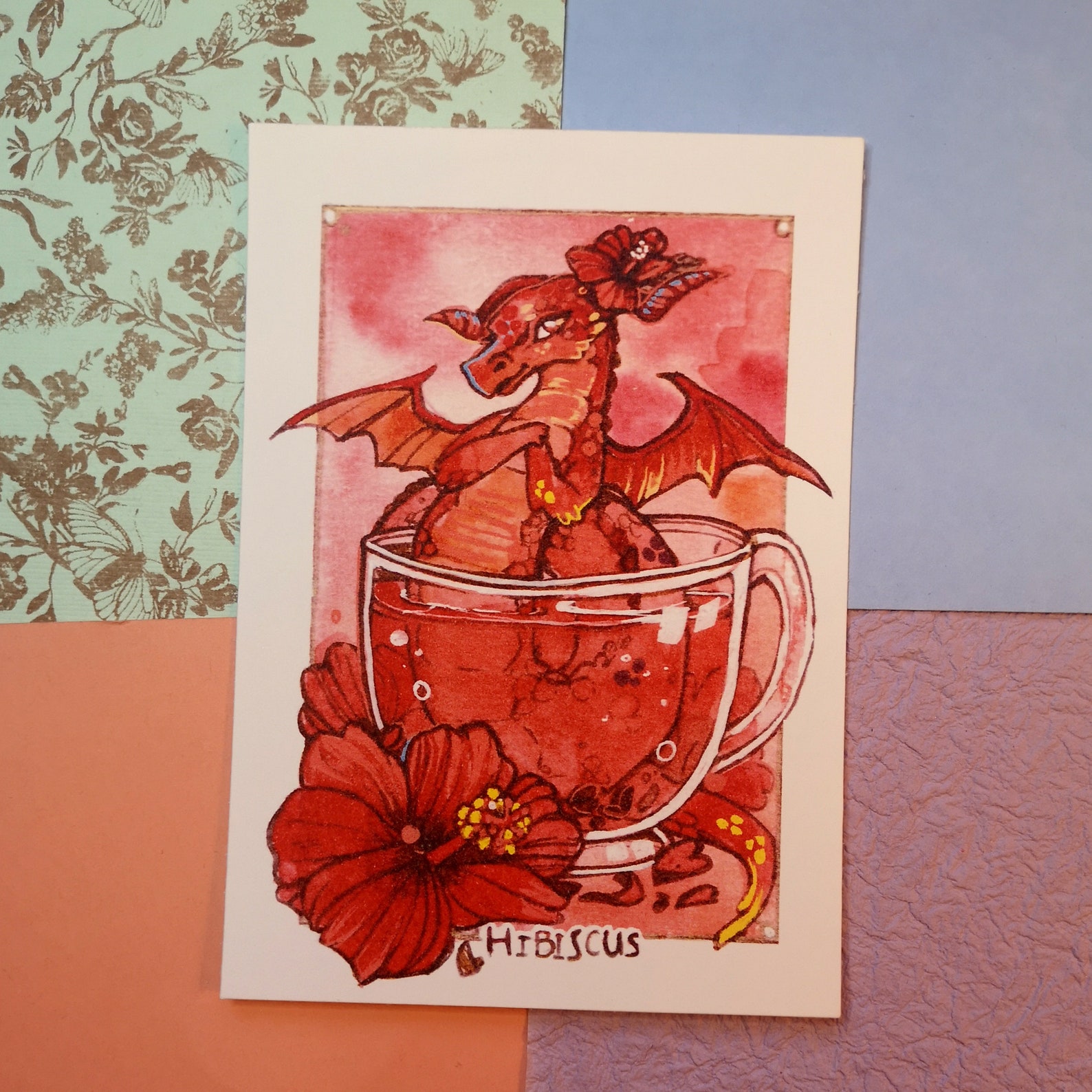 Teacup Dragon Postcard Prints | Etsy