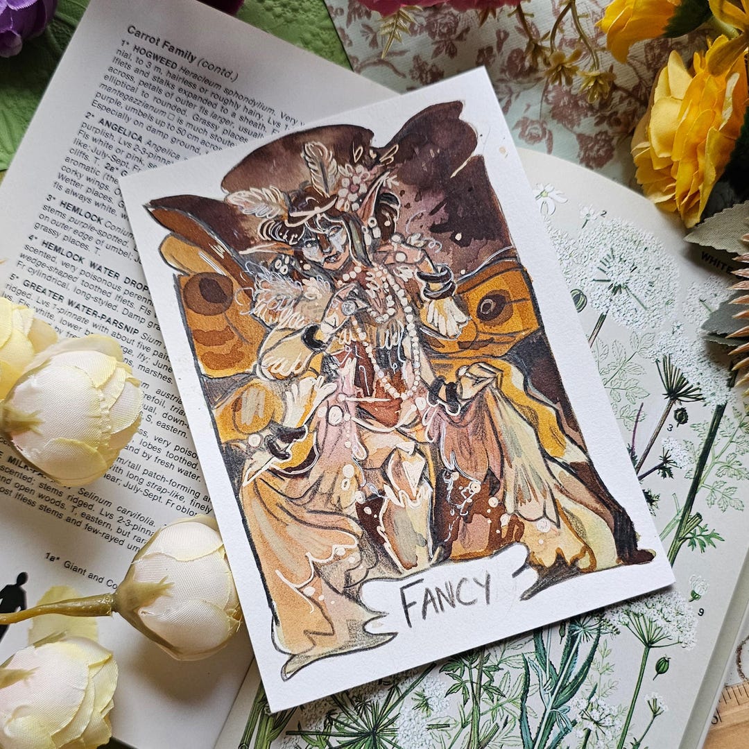 The Fancy Fairy Postcard Original - Tarot Inspired - Fairy Illustration ...