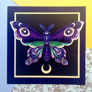 Lunar and Solar Moth Prints - Etsy