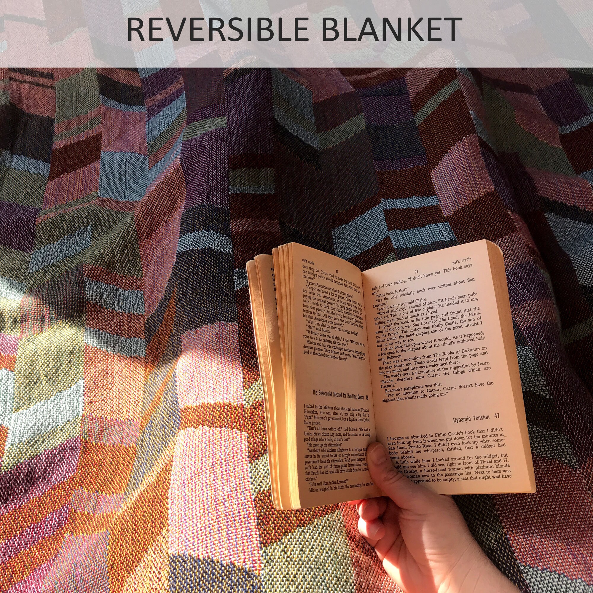 Colorful Abstract Woven Geometric Cotton Throw Burnt Orange - Etsy