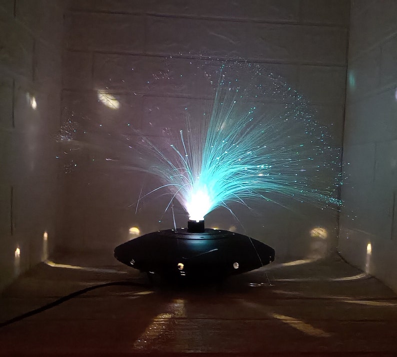 UFO, Fiber Optic Lamp, Mood Lamp, Fiber Optic Light, Vintage Fiber ...