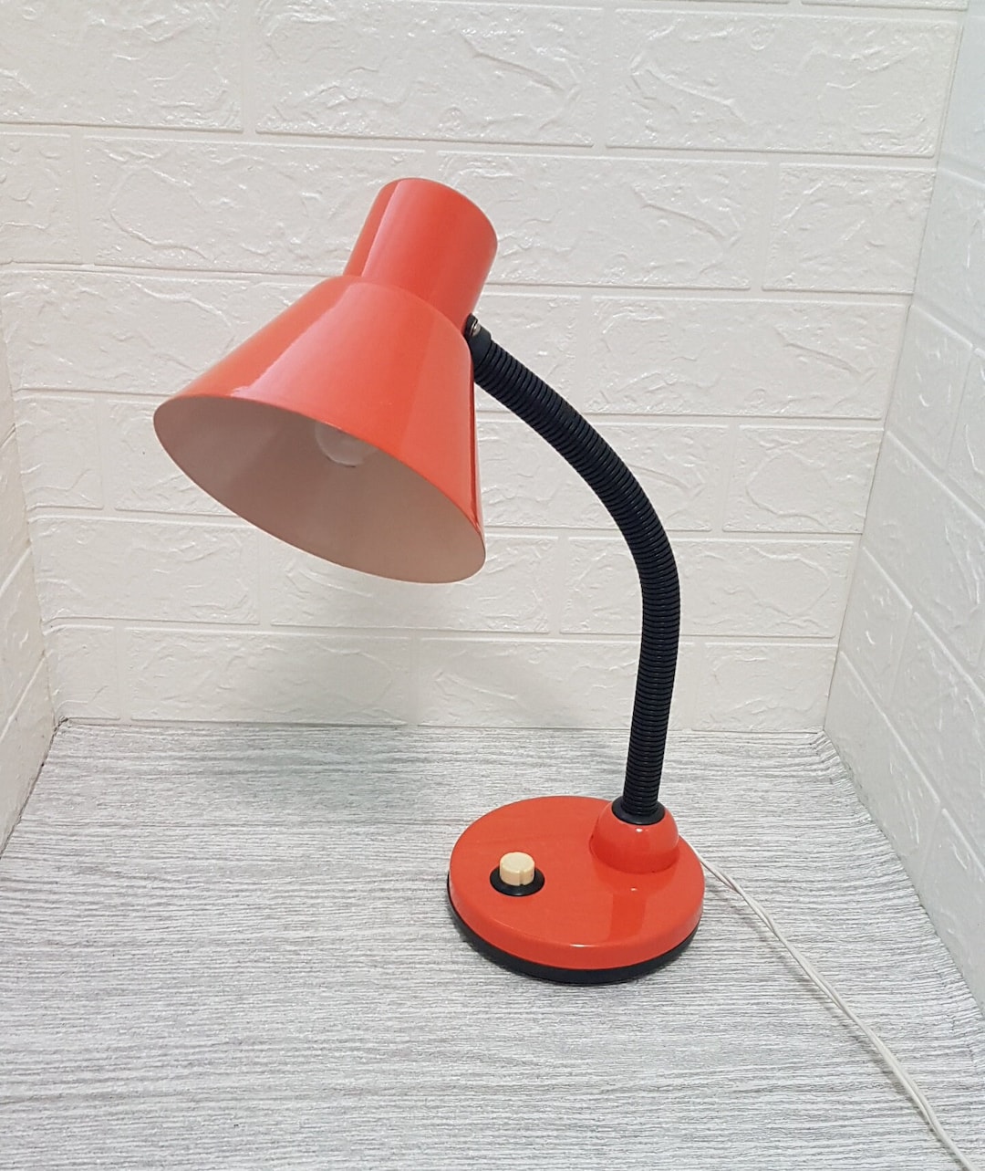 Retro Orange Desk Lamp 1960s | Mid Century Modern Lighting | Orange ...