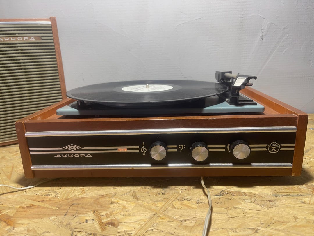 Vintage Gramophone Akkord - Working Soviet Record Player - Russian ...