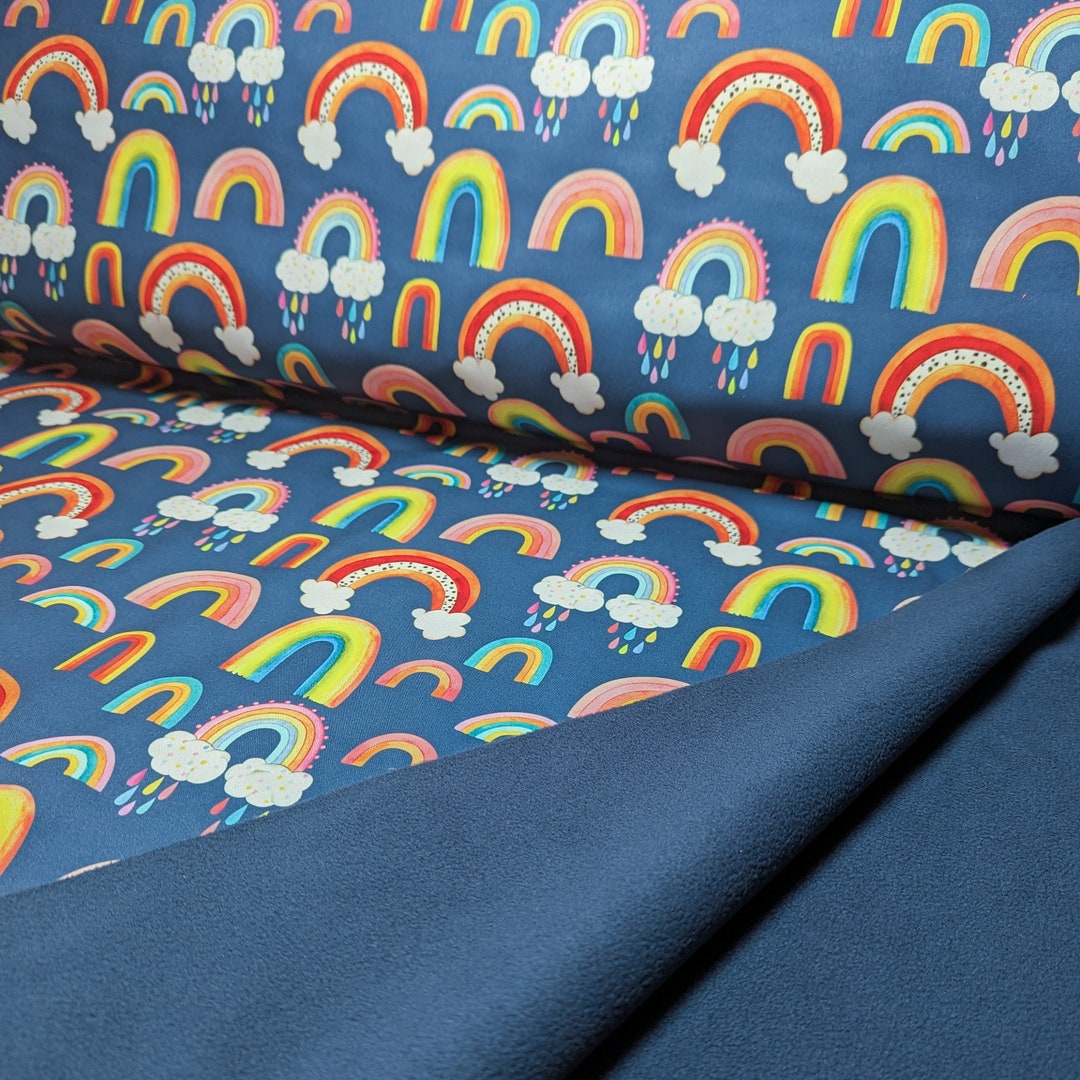 Softshell Fabric for Children: Colorful Rainbow // Water-repellent ...